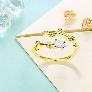 PRAYMOS Gold Rings for Women Trendy 925 Sterling Silver Leaf Rings Adjustable Thumb Rings Jewelry Rings