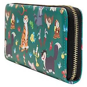 Loungefly Disney Wallet Princess Sidekicks Print Zip Faux Leather Clutch