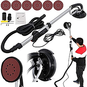 HomGarden 800W Drywall Sander Drywall Vacuum Adjustable Electric Variable Speed Foldable Sander w/6 Sand Pads