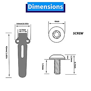 Tsinghwang 2 PCS Black Deep Carry Pocket Clip Compatible with 535 with Screws