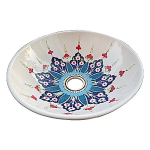 Bathroom Mandala Washbasin, Bathroom Vessel Sink, Countertop Round Basin, Handcrafted Kitchen Washbasin, Bathroom Remodel, Master Bath Sink