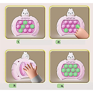 Pocket Game for Kid, Cool Pocket Game Kids, Pocket Game Console for Kids, Quick Push Bubble Competitive Game Console Series, Decompression Toy Mini Portable, USB Rechargeable (1Pc, Rabbit)
