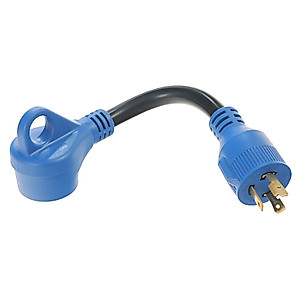 RV Plug Adapter 3 Prong 30 Amp Generator to 30 Amp RV,NEMA L5-30P to TT-30R RV Generator Power Adapter Extension Cord,Load Up to 30 Amp 125V 3750W,10/3 AWG,12 inch(3 Prong 30M30F)