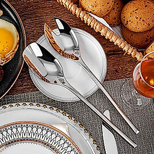 KEAWELL Deluxe Large 10" Salad Servers，18/10 Stainless Steel Salad Serving Set, Set of 2 Includes a Salad Spoon and Salad Fork.