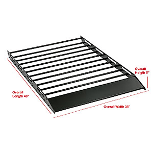 MPH Production Universal Roof Rack Cargo Basket, 350LB Heavy-Duty Rooftop Cargo Carrier, 48" x 38" x 5" Luggage Storage for Travel – Compatible with Truck, SUV, and Car