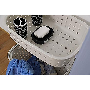 Basicwise QI003311 Plastic Laundry Hamper, White