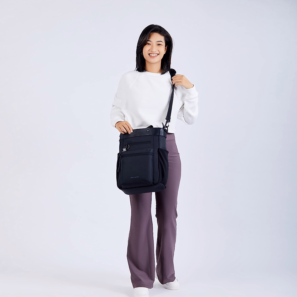 Sherpani Soleil, Anti Theft Convertible Backpack, Backpack for School, Laptop Backpack, Travel Backpack, Tote Bag, Crossbody Bag, Backpack Purse for Women, Fits 15 Inch Laptop (Carbon)