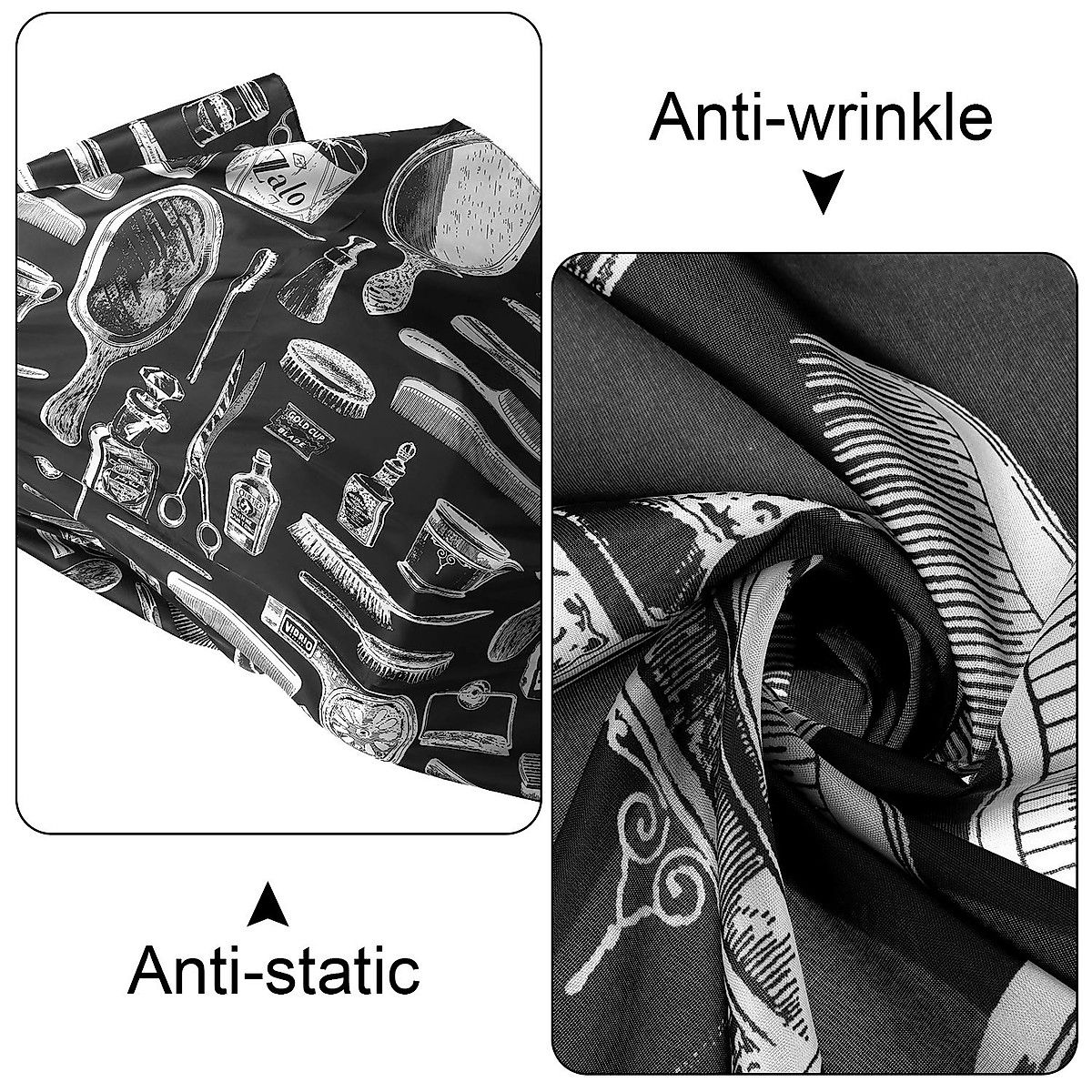 6 Pieces Salon Barber Capes Set Men Capes for Hair Stylist Hair Cutting Hairdresser Stylists Capes with Adjustable Snap Closure Neck Duster Brush and Combs(Classic Style)