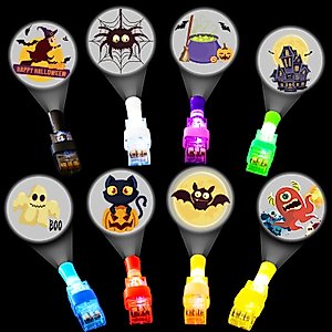 Halloween Party Favors for Kids, 40PCS Light Up Finger Lights Halloween Goodie Bag Fillers, Non Candy Halloween Treats Glow in The Dark Halloween Toys Bulk for Pinata Stuffers, Classroom Prizes Gifts
