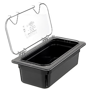 Carlisle FoodService Products 10279Z07 EZ Access Hinged Lid with Handle and Notch, Third Size, Clear