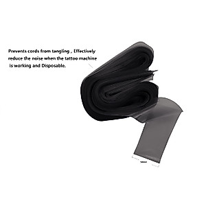 HuoHuo 100PCS Clip Cord Sleeves,Box Plastic Clip Cord Sleeves black,Disposable Hygiene Clip Cord Covers,One Box of 100PCS Plastic black Clip Cord Sleeves,Machine Bags(Black)