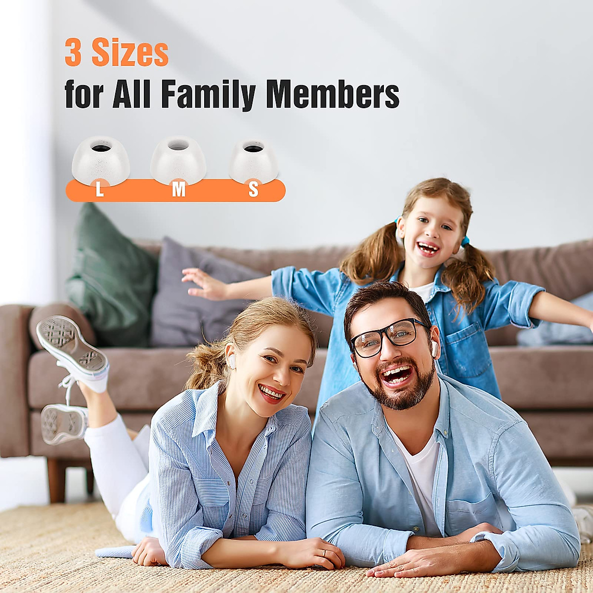 Tang Town Memory Foam Tips for Bose QuietComfort Earbuds II, No Silicone Eartips Pain, Anti-Slip Replacement Ear Tips, Fit in The Charging Case, Reducing Noise Tips, 3 Pairs (Mixed Sizes S/M/L, Gray)