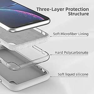 K TOMOTO Compatible with iPhone XR Case 6.1 Inch, [Silky and Soft Touch] Premium Liquid Silicone Gel Rubber Full Body Drop Protection Phone Cover with Microfiber Lining, White