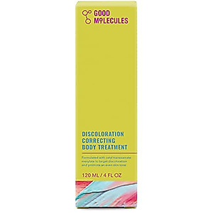 Good Molecules Discoloration Correcting Body Treatment 4 Ounce. Formulated with Tranexamic Acid, Niacinamide, Arginine, and Jojoba Seed Oil.