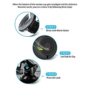 Gen-2 Dashboard Car Phone Holder, Windshield Car Phone Mount, with Strong Sticky Gel Pad for Iphone 11 Pro/ Max/ X/XS/XR/8Plus/8/7Plus/7/6Plus, Galaxy S10/9/8/7, Note9, Google, Moto, Black