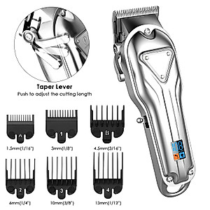 Ceenwes Hair Clippers Full Metal for Men Cordless LED Display Hair Trimmer with Hair Dressing Cape Barber Hair Cut Grooming Kit