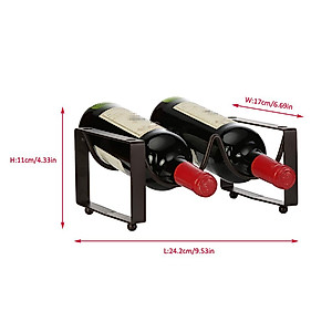 sleeri Wine Rack Countertop, Cabinet Wine Holder Storage Stand, 1 Tier Stackable Wine Rack, Hold 2 Bottles - Wine Rack Storage Organizer Holder for Wine, Beer, Pop/Soda, Water, Stackable/ 1 Pcs