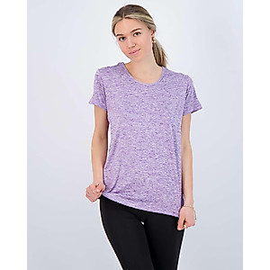 Real Essentials Womens Plus Size Just My Quick Dry Fit Dri Fit Active Wear Yoga Workout Athletic Tops Running Gym Exercise Ladies Short Sleeve Crew Scoop Neck Tees T-Shirt, Set 1, 2X, Pack of 5