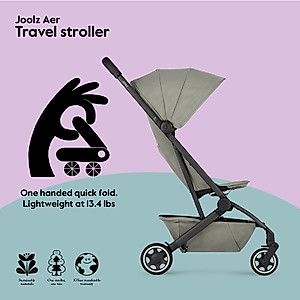 Joolz AER - Premium Baby Stroller - Comfortable & Compact - Foldable & Lightweight Travel Stroller - XXL Sun Hood - Raincover & Travelbag Included - Sage Green