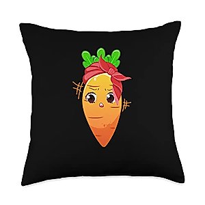 Funny Carrot Mom Vegetable Gifts Funny Carrot Mom Fruit Vegetable Mothers' Day Gardener Lover Throw Pillow, 18x18, Multicolor