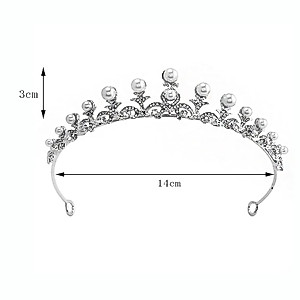 YADIRF Women Luxury Wedding Bridal Pearl Crown Diana Hair Band Headdress Tiara For Wedding Quinceanera Pageant Prom Party Birthday