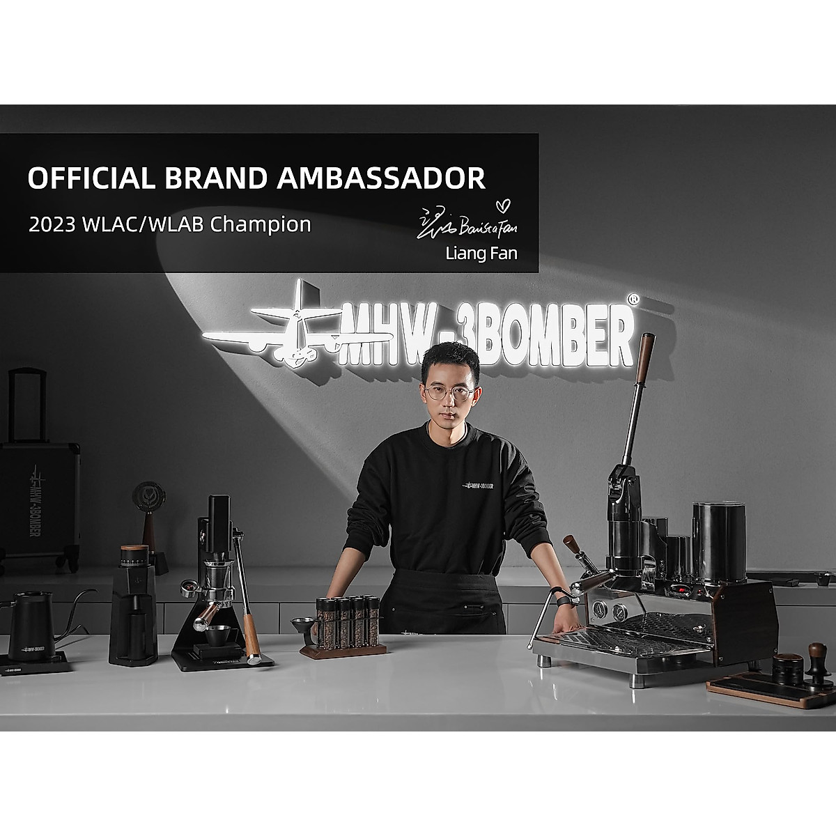 MHW-3BOMBER Coffee Bean Cellars Tubes Single Dose Coffee Bean Storage with Hopper 8 Tubes with Exhaust Valve C5152