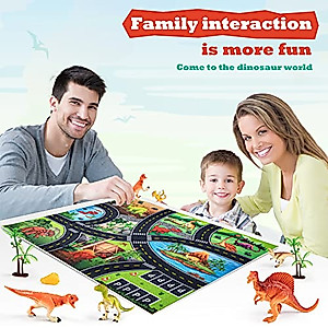 Kiddiworld Dinosaur Toys for 3 4 5 Year Old Boys Gifts, Dinosaurs Toys for Kids 3-5-7, Dino Figures Activity Play Mat Christmas Birthday Gifts for Girls Toddler Toys Age 2-4