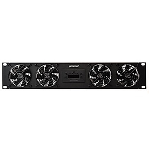 PROCOOL SP480XT-E / 2U Temperature Controlled Silent Rack Fan/Airflow= Exhaust/Home Theater AV Cabinet Cooling Broadcast Server Recording Studio Rack Fan