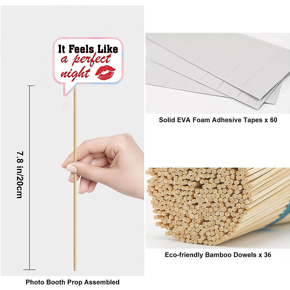 34 Pcs Party Photo Booth, Boys and Girls Party Decorations, Birthday Party Favors, Birthday Music Lyrics Photo Booth Props for Girls Party, Music Lover Photo Booth Props