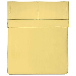 King Size Sheets - Breathable Luxury Bed Sheets with Full Elastic & Secure Corner Straps Built In - 1800 Supreme Collection Extra Soft Deep Pocket Bedding Set, Sheet Set, King, Yellow