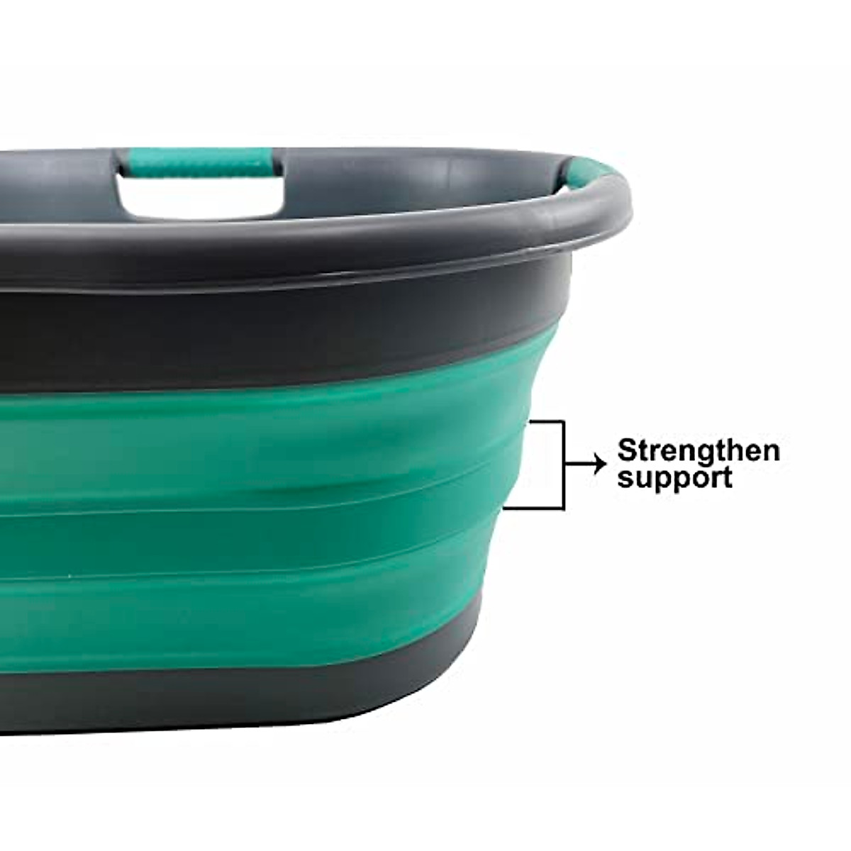 SAMMART 40L (10.5 gallon) Collapsible Plastic Laundry Basket - Foldable Pop Up Storage Container/Organizer - Portable Washing Tub - Space Saving Hamper/Basket (Purplish Blue + Turquoise Blue)