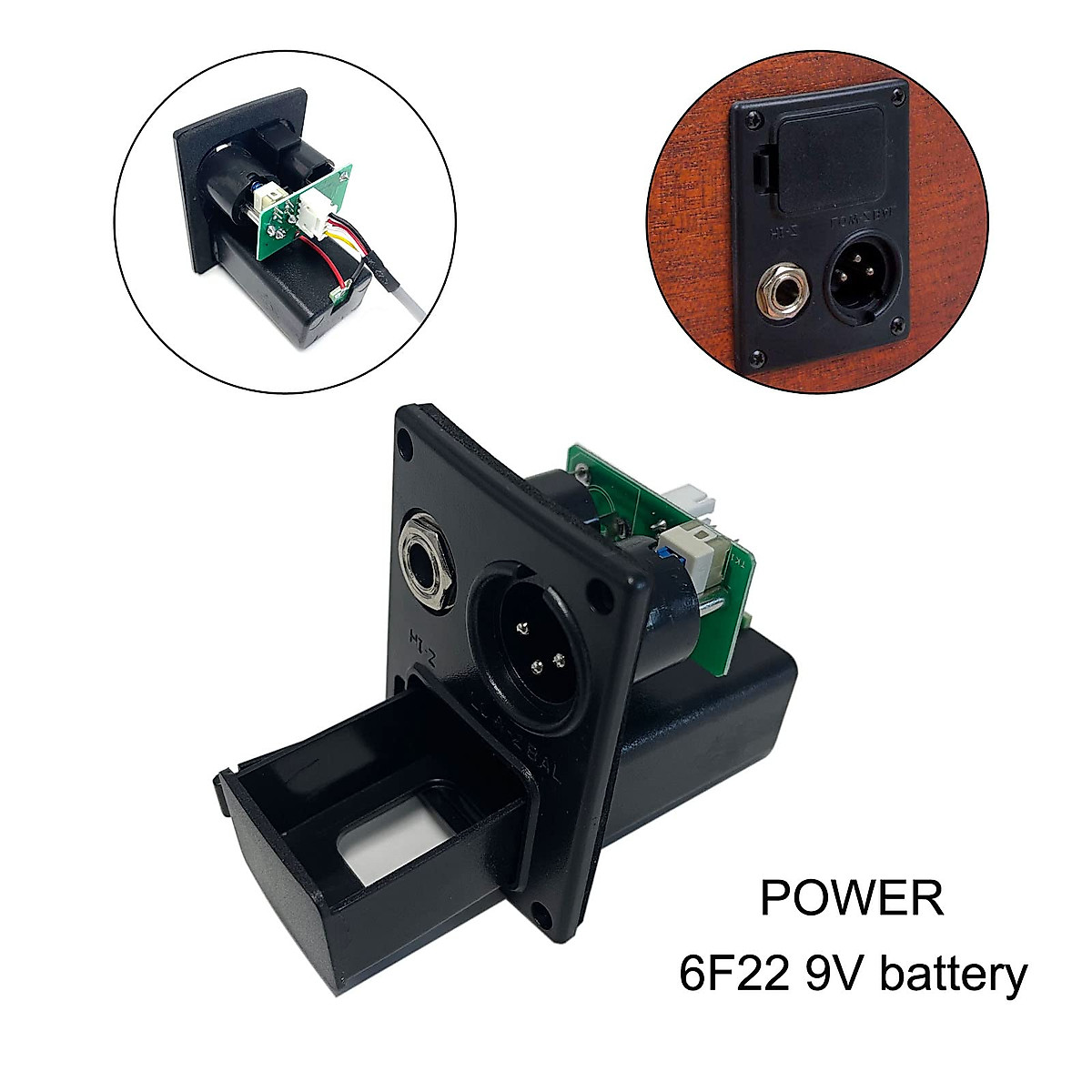 Acoustic Guitar Pickup,5 Band EQ Equalizer Guitar Preamp Piezo Pickup Tuner with Mic LCD Display