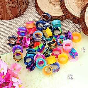 Longbeauty 40PCS Soft Silicone Ear Gauges Flesh Tunnels Plugs Stretchers Expander Camouflage Pattern Ear Piercing 2g-16mm