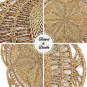 Round Rug 4ft, Seagrass Rug for Area Rugs, Rattan Decor, Boho Carpets and Rugs Living Room and Dining Room Rugs for Under Table, Farmhouse Area Rug, Jute Rug Round, Circle Rug for Wall Decor 4ft