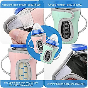 Beautyflier Glass Baby Bottle Sleeve Covers for Tommee Tippee Nature Baby Bottles with Dual Handle, 3.8mm Thicken Heat and Cold Retention Baby Bottle Sleeve (9OZ)