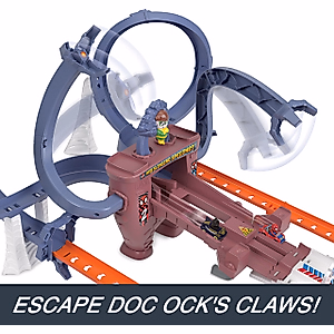 Hot Wheels Toy Car Track Set, RacerVerse Spider-Man’s Web-Slinging Speedway, Competitive Race with 2 Die-Cast Vehicles: Spider-Man & Black Panther