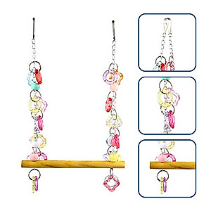 Pet Bird Swing Hanging Chewing Toy Parrot Stand Cage Swing Garden Decoration for Budgie Parakeet Cockatiel Conure Canary Finch