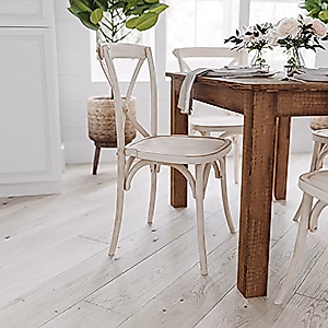 Merrick Lane Jessamine 60" x 38" Rectangular Antique Rustic Solid Pine Farm Dining Table