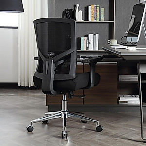 Blue Whale 500lbs Big and Tall Office Chair Widen 3D Cushion Ergonomic Office Chair with 4D Armrests and Adjustable Lumbar Support Office Desk Chair for Adult Heavy Duty Mesh Computer Chair