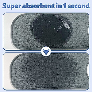 LOPNUR 2 Pack Faucet Mat for Kitchen Sink, 24 inch Long Kitchen Sink Splash Guard Behind Faucet, Thicken Sponge Microfiber Faucet Absorbent Mat, Machine Washable Faucet Splash Catcher, Gray