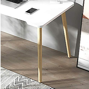 Modern Simple Style Computer Desk,Solid Wood Ergonomic Writing Table Workstation,Pc Laptop Study Writing Desk Workstation for Home Office
