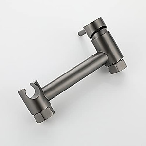 MINJING Toilet Shower Spray Mixer Set Grey Hot and Cold Wall Mounted Bidet Attachment Faucet Sprayer Kit for Toilet Single Function Bathroom Toilet Bidet Mixer Spray Kit,Spring Hose