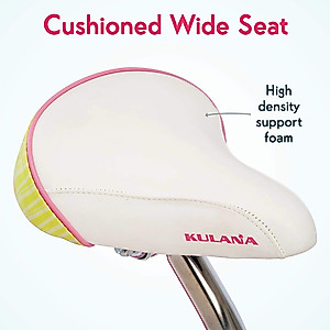 Kulana Lakona Shore Youth Beach Cruiser Bike, 20-Inch Wheels, Single Speed, Pink/Yellow, Model Number: R0901AZ