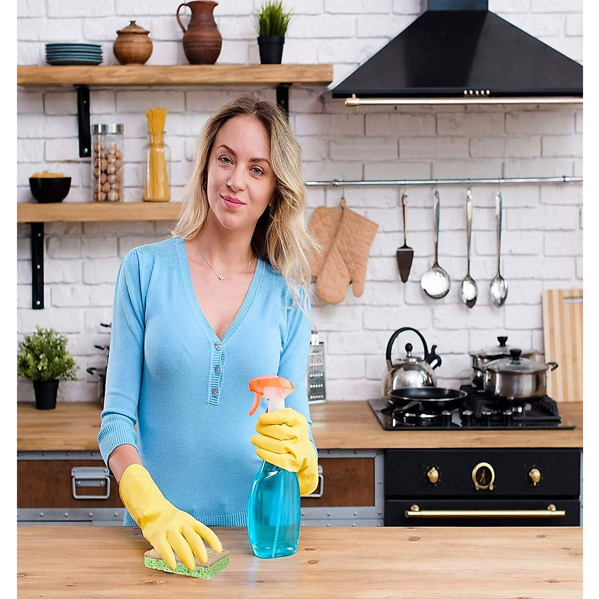 Natural Sponge by Scrubit - 24-Pack - Biodegradable Cellulose Natural Sponges for Dishes with a Tough Eco-Friendly Scouring Pad for Kitchen and Bathroom – Non-Stick Plant-Based Compostable Sponges