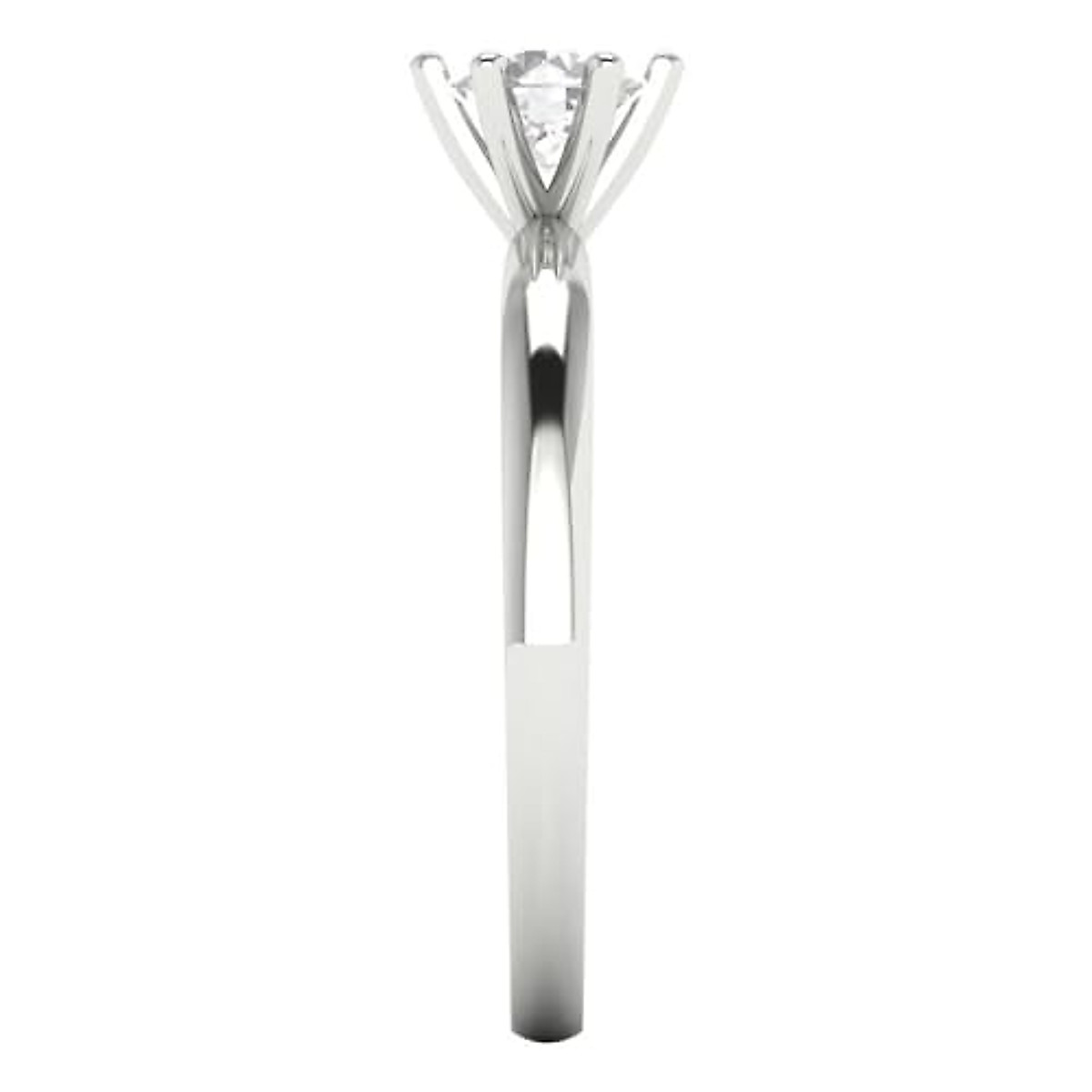 Clara Pucci 0.50 ct Round Cut Solitaire Moissanite Engagement Wedding Bridal Promise Anniversary Ring in 18K White Gold Size 11