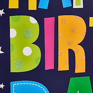 SUNCOLOR 2 Pack 13" Large Gift Bag with Tissue Paper for Him (Happy Birthday)