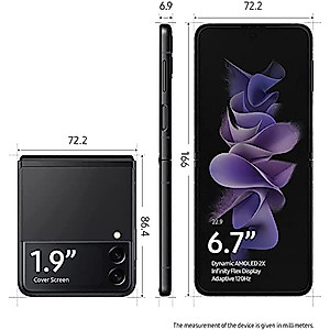 Samsung Galaxy Z Flip 3 5G UW 128GB Black for Verizon (Renewed)