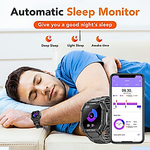 Smart Watches for Men Women, Activing Fitness Tracker with Heart Rate Blood Oxygen Monitoring 3ATM Waterproof 1.69 inch Full Touch Screen Smart Watch Compatible for iOS Android(Black)