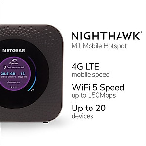 Netgear Nighthawk MR1100 4G LTE Mobile Hotspot Router (AT&T GSM Unlocked)(Steel Gray)