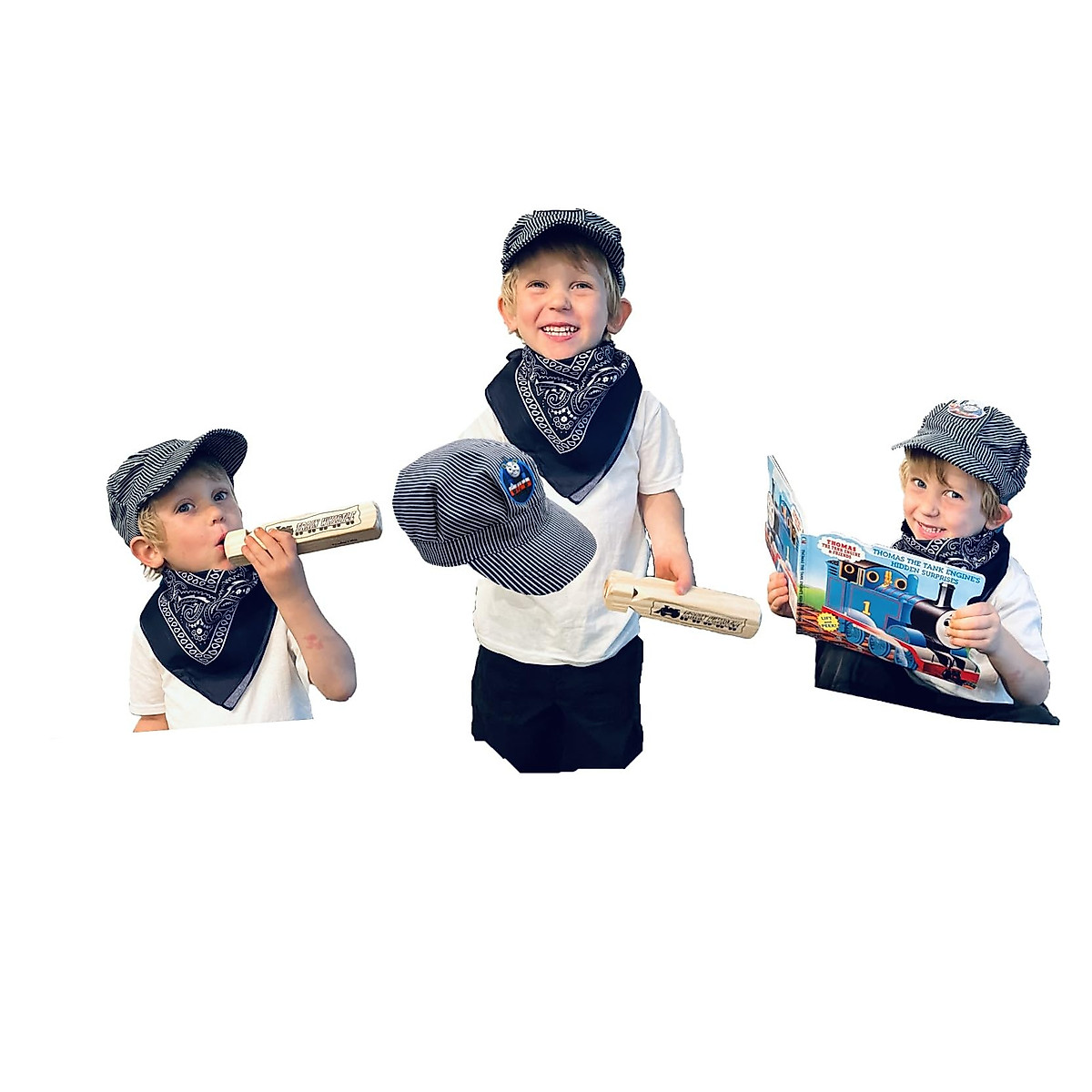 ProductMix Thomas The Train Hat Gift Set with Navy Blue Bandana and Whistle (3 Items) -Toddler/Preschool Boys